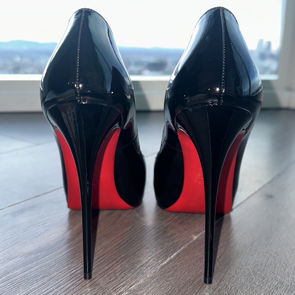 Christian Louboutin | Shoes | Brand New Peep Toe Black Louboutins | Poshmark